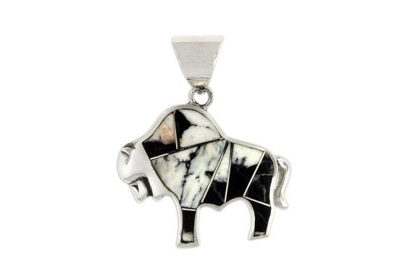 David Rosales White Buffalo Bison Pendant - Native American Jewelry ...